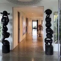 China Handmade Contemporary Sculpture Solid Wood Totem Abstract Human Figure Sculpture for sale