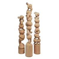China Handmade Contemporary Sculpture Solid Wood Totem Abstract Human Figure Sculpture for sale