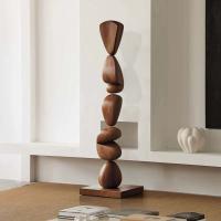 China Organic Wooden Floor Sculpture Handmade Abstract Balance Sculpture For Interiors for sale