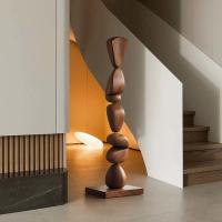 China Organic Wooden Floor Sculpture Handmade Abstract Balance Sculpture For Interiors for sale