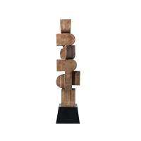 China Gallery Contemporary Sculpture Showroom Hotel Lobby Wood Geometric Sculpture for sale