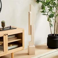 China ISO Geometric Wooden Sculpture Minimalist Human Form Statue Art For Living Room for sale