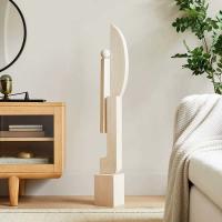 China ISO Geometric Wooden Sculpture Minimalist Human Form Statue Art For Living Room for sale
