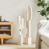 China ISO Geometric Wooden Sculpture Minimalist Human Form Statue Art For Living Room for sale