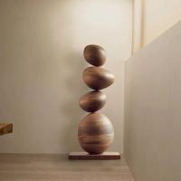 China Modern Hanging Art Piece Custom Size Smooth Sanded Wood Sculpture Abstract for sale