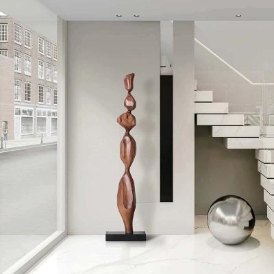 China Hand Carved Contemporary Sculpture Modern Abstract Abstract Wood Sculpture for sale