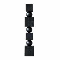 China Modern Black Contemporary Sculpture CNC Carved Hotel Geometric Abstract Wood Sculpture for sale
