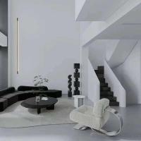 China Modern Black Contemporary Sculpture CNC Carved Hotel Geometric Abstract Wood Sculpture for sale