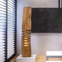 China Wooden Sculptural Floor Lamp with Adjustable LED Light, Handmade Decorative Lighting for sale
