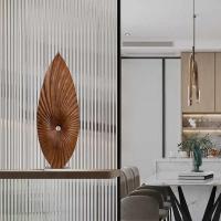 China Handcrafted Contemporary Sculpture Leaf Shaped Modern Decorative Wooden Sculpture for sale