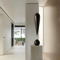 China Glossy Black Hanging Art Piece Decorative FRP Minimalist Raindrop Statue for sale