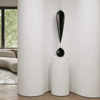 China Glossy Black Hanging Art Piece Decorative FRP Minimalist Raindrop Statue for sale