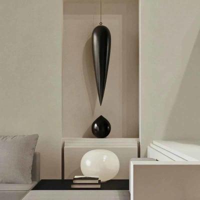 China Glossy Black Hanging Art Piece Decorative FRP Minimalist Raindrop Statue for sale