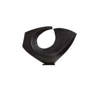 China Modern Abstract Wood Wall Sculpture Carved Texture Contemporary Wood Sculpture for sale