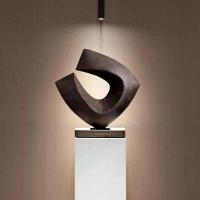 China Modern Abstract Wood Wall Sculpture Carved Texture Contemporary Wood Sculpture for sale
