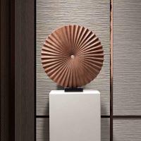 China Custom Abstract Sculptures Carved Wood Sculpture Abstract Textured Wood Art Decor for sale