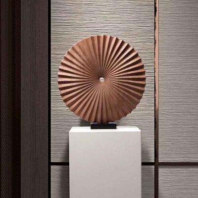 China Custom Abstract Sculptures Carved Wood Sculpture Abstract Textured Wood Art Decor for sale