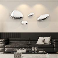 China Custom Pebble Wall Art Sculptures Abstract Fiberglass  Metal Electroplated Finish for sale