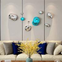 China Custom Pebble Wall Art Sculptures Abstract Fiberglass  Metal Electroplated Finish for sale