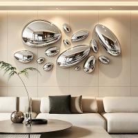 China Custom Pebble Wall Art Sculptures Abstract Fiberglass  Metal Electroplated Finish for sale