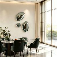 China Custom Pebble Wall Art Sculptures Abstract Fiberglass  Metal Electroplated Finish for sale