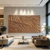 China Large CNC Abstract Wood Wall Sculpture Art Panels Carved  Custom Size for sale