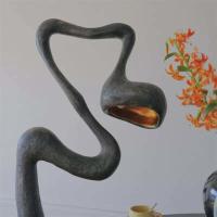 China Artistic Sculptural Lighting Animal Custom FRP Swan Floor Lamp For Interior for sale