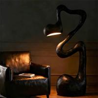 China Artistic Sculptural Lighting Animal Custom FRP Swan Floor Lamp For Interior for sale