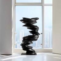 China FRP Abstract Sculptures Human Face Sculpture Custom Wood Fiberglass Art for sale