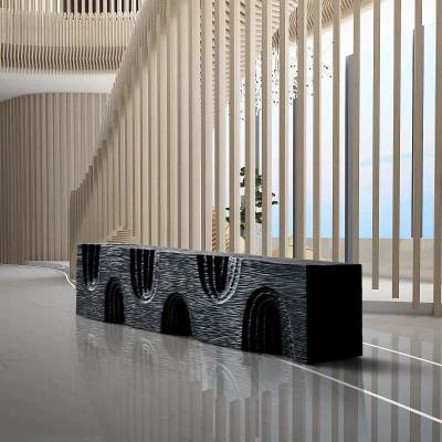China Sculptural Art Chairs Decorative Seating Modern Interiors Carbonized Wooden Bench Indoor for sale