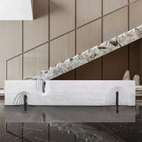 China Sculptural Art Chairs Decorative Seating Modern Interiors Carbonized Wooden Bench Indoor for sale