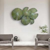 China Abstract Wooden Wall Art Sculptures Lotus Leaf Wall Art Custom Carved Sculpture for sale