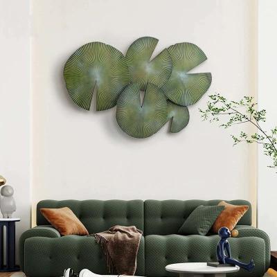 China Abstract Wooden Wall Art Sculptures Lotus Leaf Wall Art Custom Carved Sculpture for sale