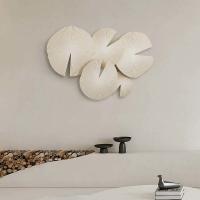 China Abstract Wooden Wall Art Sculptures Lotus Leaf Wall Art Custom Carved Sculpture for sale