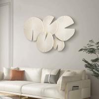 China Abstract Wooden Wall Art Sculptures Lotus Leaf Wall Art Custom Carved Sculpture for sale