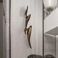 China Contemporary Curved Wall Art Sculptures Indoor Custom 3D Wooden Wall Sculpture for sale