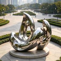 China Commercial IP Large Outdoor Sculptures Contemporary Stainless Steel Abstract Sculpture for sale