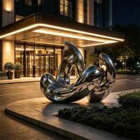 China Commercial IP Large Outdoor Sculptures Contemporary Stainless Steel Abstract Sculpture for sale