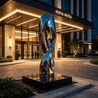 China Large Abstract Sculpture Decor Custom Colors Polished Outdoor Landscape Sculptures for sale