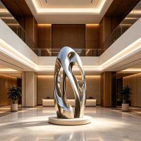 China Satin Large Outdoor Sculptures Custom Iron Floor Standing Garden Ornaments for sale
