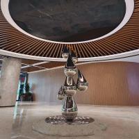 China SS Water Feature Sculptures Water Drop Sculpture Metal Art For Gardens Public Spaces for sale