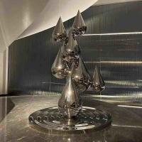 China SS Water Feature Sculptures Water Drop Sculpture Metal Art For Gardens Public Spaces for sale