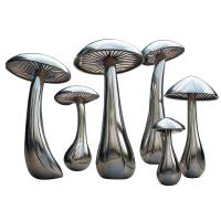 China Stainless Steel Water Feature Sculptures Mushroom Sculpture Set Custom Outdoor Art for sale