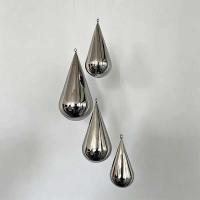 China Stainless Steel Hanging Art Piece Fiberglass Decorative Water Drop Sculpture for sale