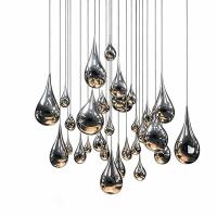 China Stainless Steel Hanging Art Piece Fiberglass Decorative Water Drop Sculpture for sale