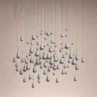 China Stainless Steel Hanging Art Piece Fiberglass Decorative Water Drop Sculpture for sale