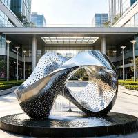 China Abstract Large Metal Garden Art Custom Stainless Steel Water Feature Sculpture for sale