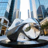China Abstract Large Metal Garden Art Custom Stainless Steel Water Feature Sculpture for sale