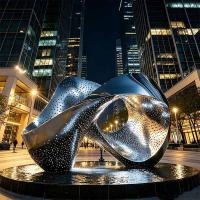 China Abstract Large Metal Garden Art Custom Stainless Steel Water Feature Sculpture for sale
