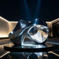 China Abstract Large Metal Garden Art Custom Stainless Steel Water Feature Sculpture for sale